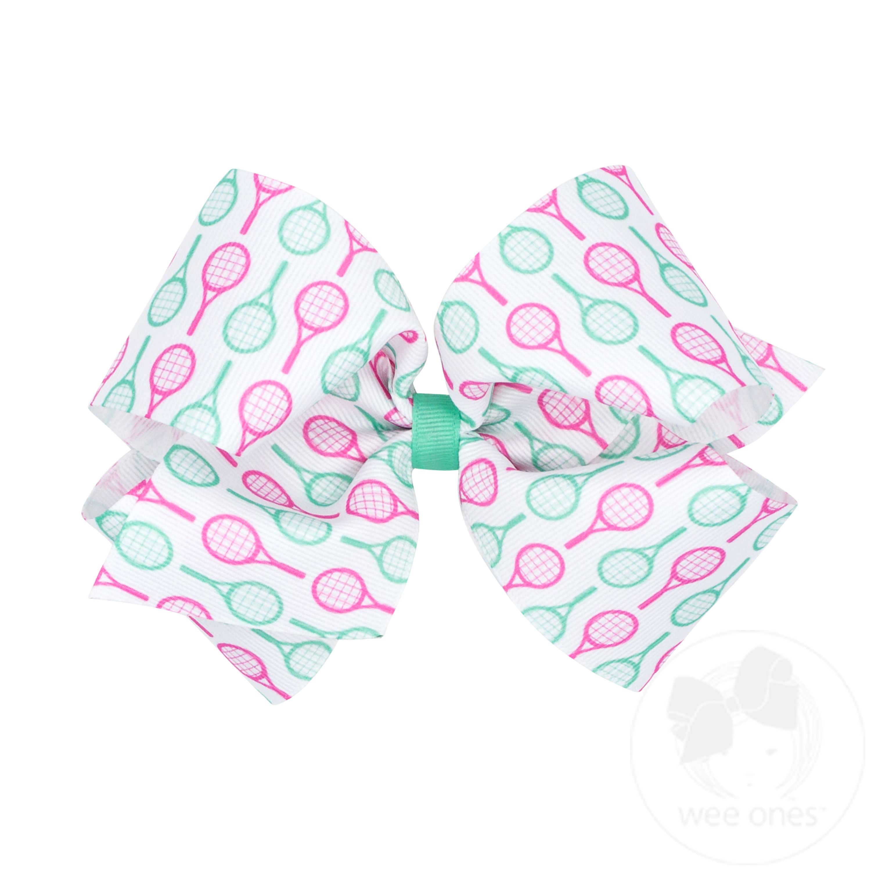 King Racket Print Country Club-Inspired Grosgrain Hair Bow - TENNIS ...