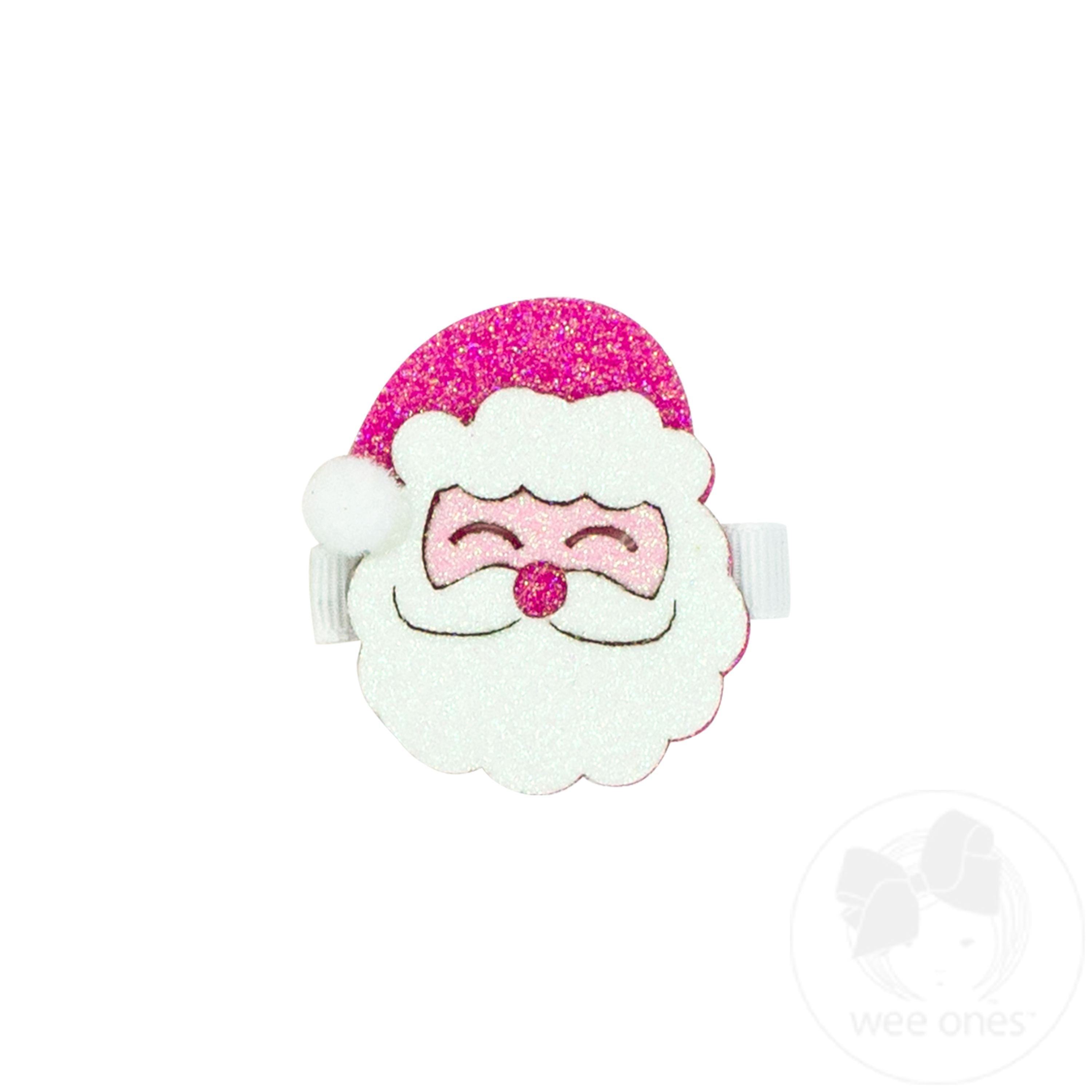 Layered Glitter Santa Holiday Hair Clip - SANTA | Wee Ones Hair Bows ...