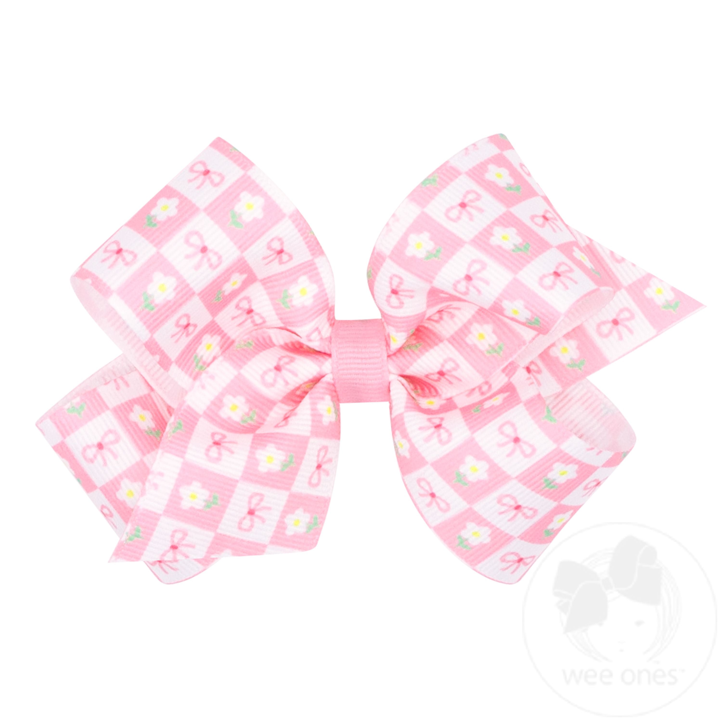 Medium Easter Print Grosgrain Hair Bow - BOW | Wee Ones Hair Bows ...