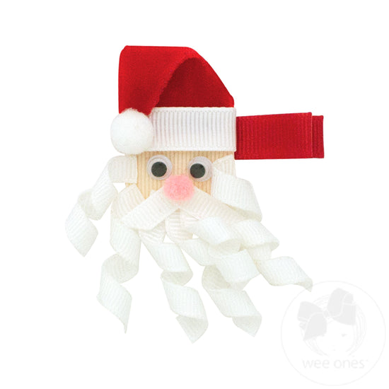 Large Santa Ribbon Art Clip - SANTA | Wee Ones Hair Bows & Accessories