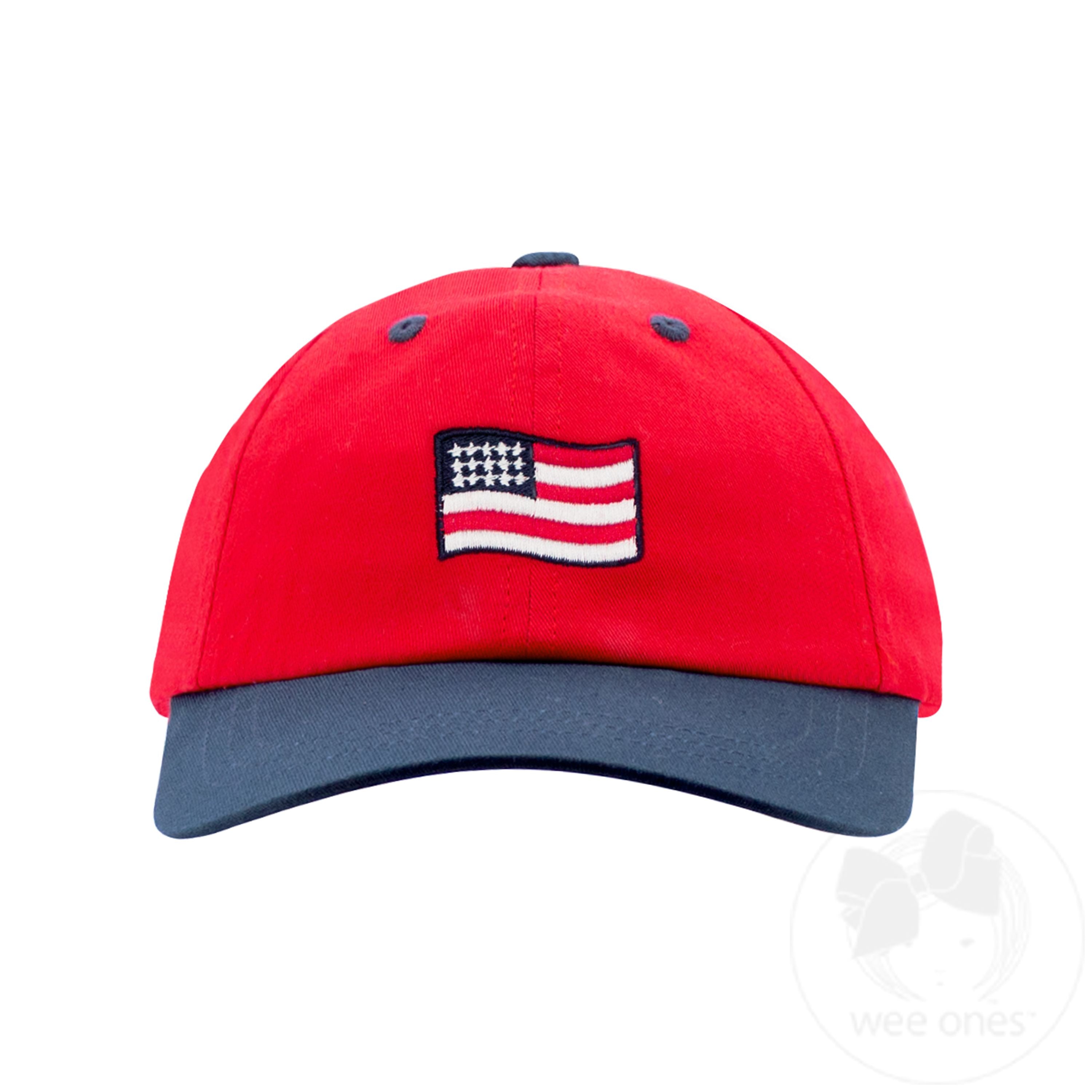 Girls and Boys Embroidered "Flag" Cotton Twill Ball Cap - FLAG ...