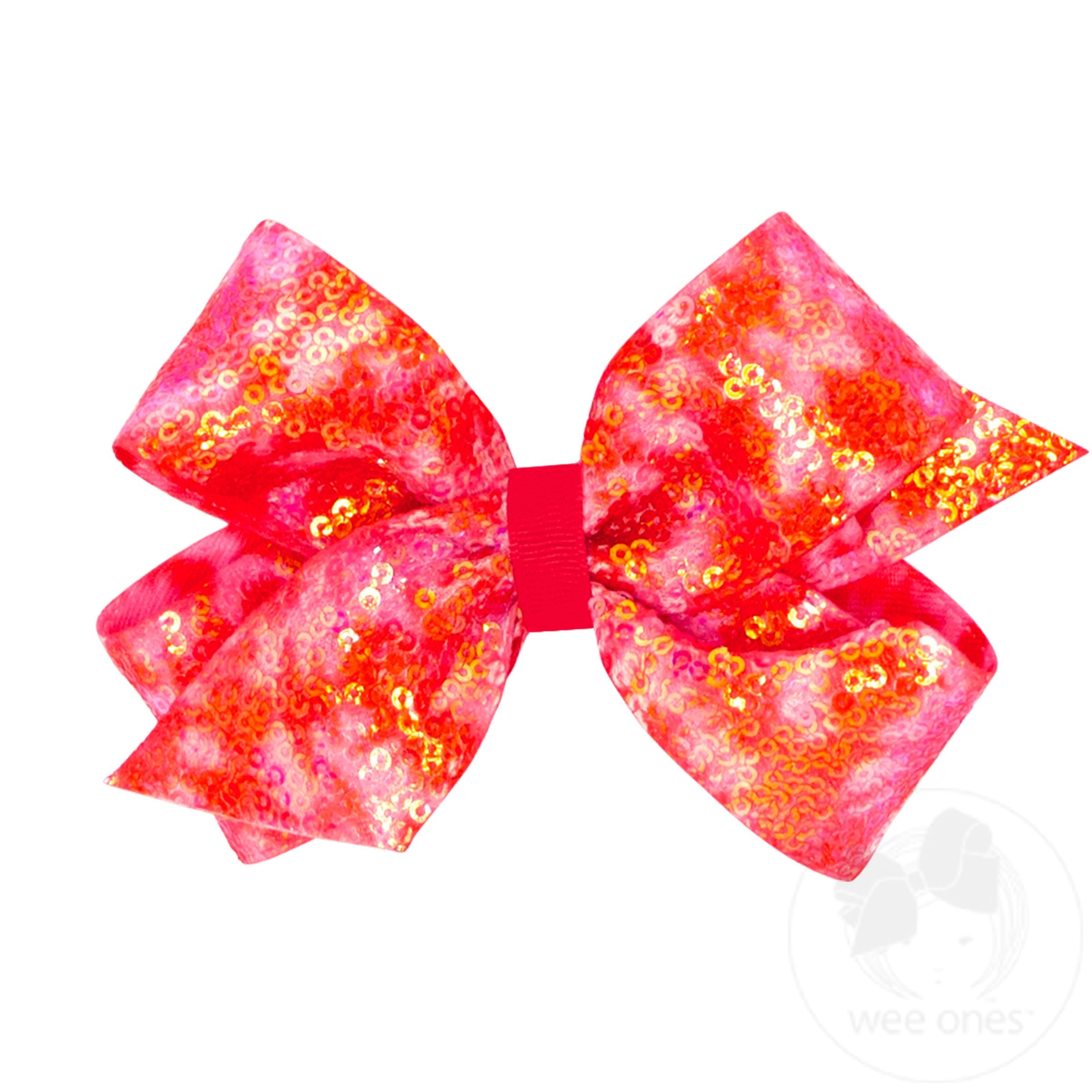 Medium Tie Dye Ombre Sequined Bows - PURPLE | Wee Ones Hair Bows ...